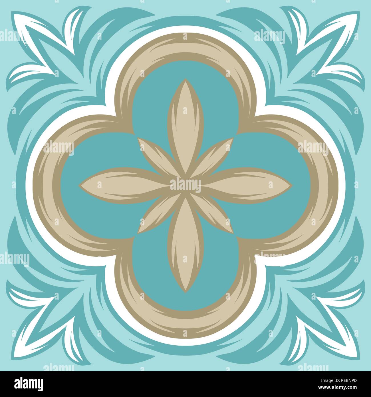 Portuguese azulejo ceramic tile pattern Stock Vector Image & Art - Alamy