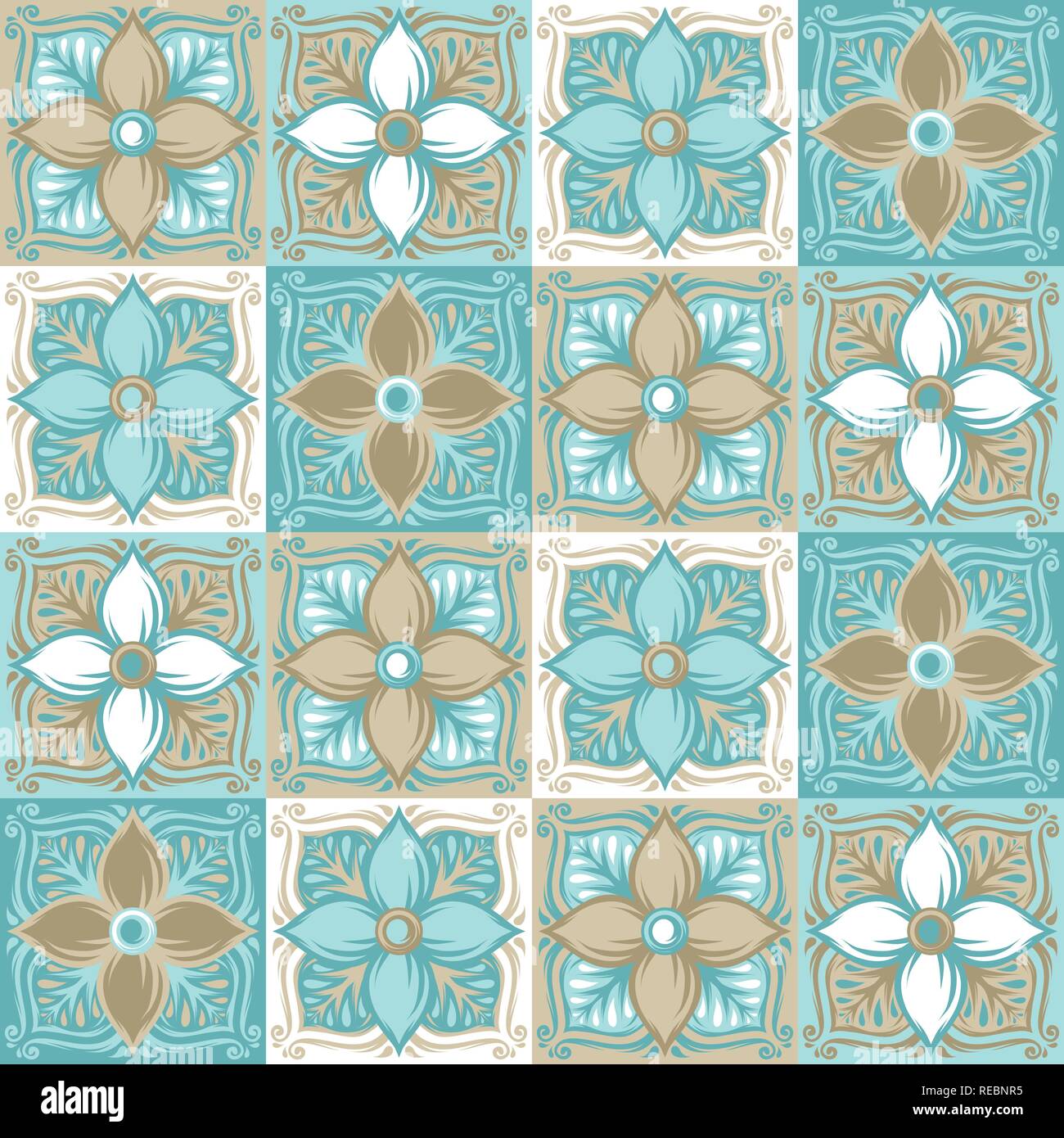 Portuguese azulejo ceramic tile pattern Stock Vector Image & Art - Alamy