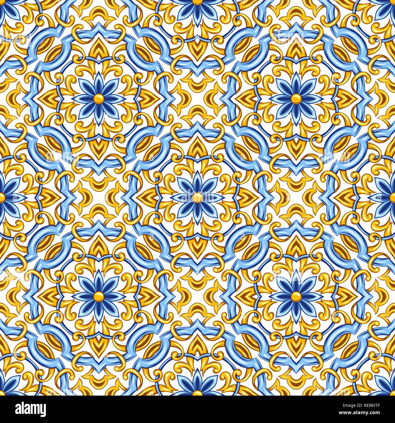 Portuguese azulejo ceramic tile pattern Stock Vector Image & Art - Alamy
