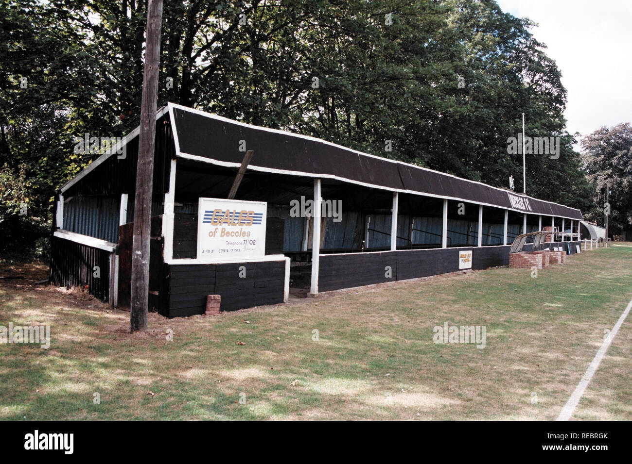 The main stand at Beccles Town FC Football Ground, College Meadow ...