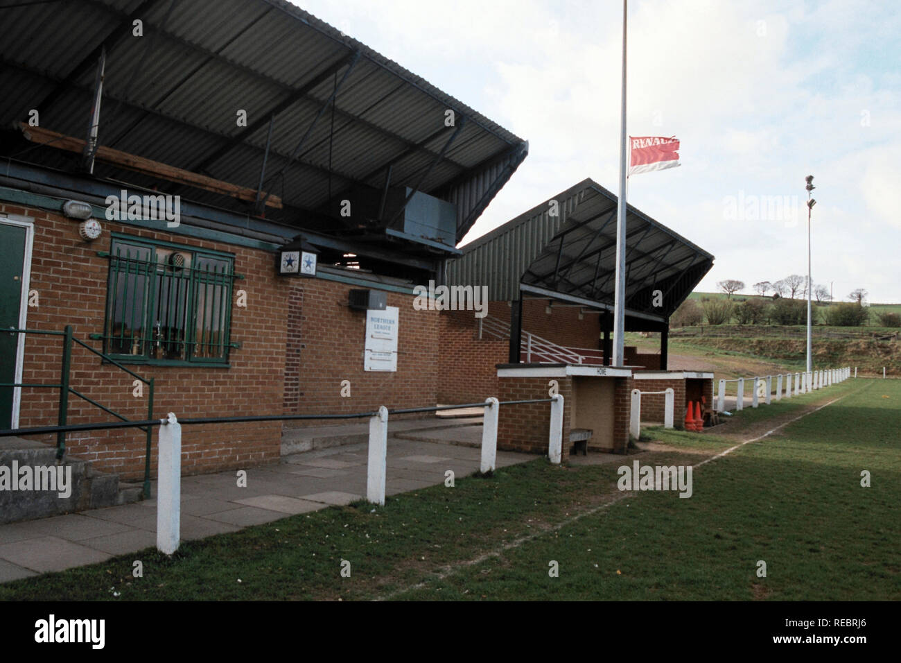 General view of Esh Winning FC Football Ground, West Terrace ...