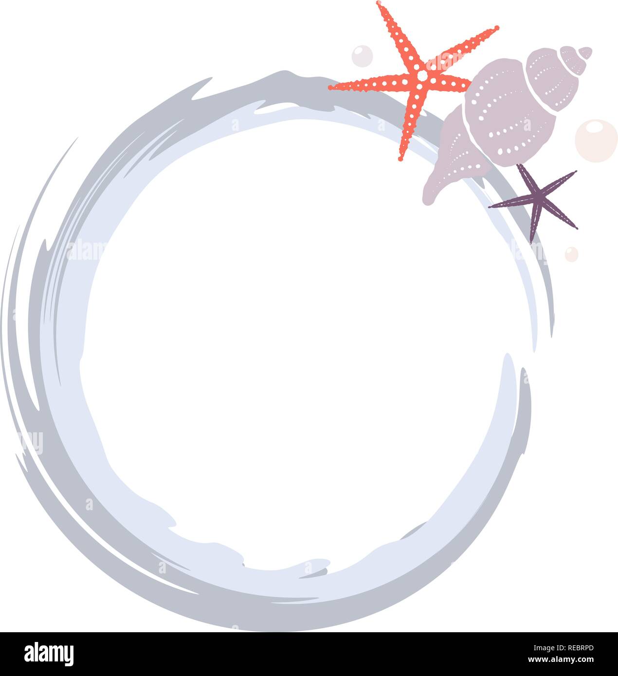 Round vector frame with nautical design elements. Eps 10 Stock Vector ...