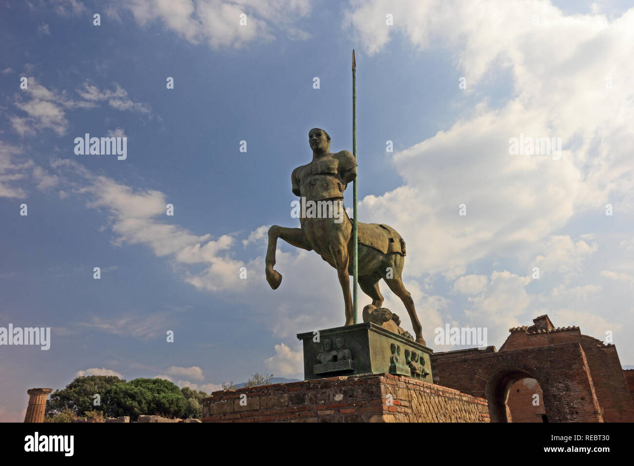 Centaur sculpture in the Forum, Pompeii Stock Photo - Alamy