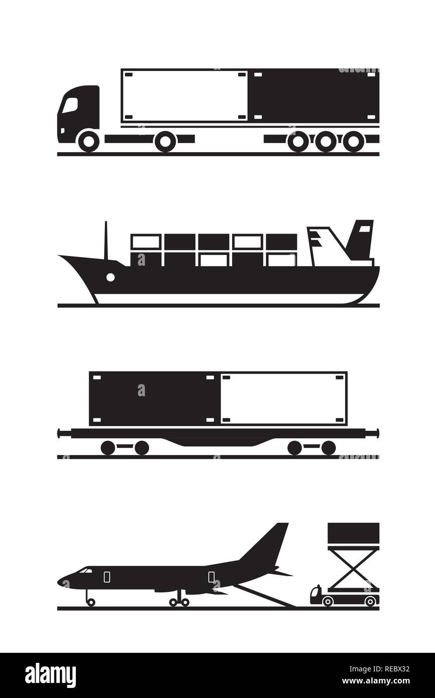 Transportation of cargo containers - vector illustration Stock Vector ...