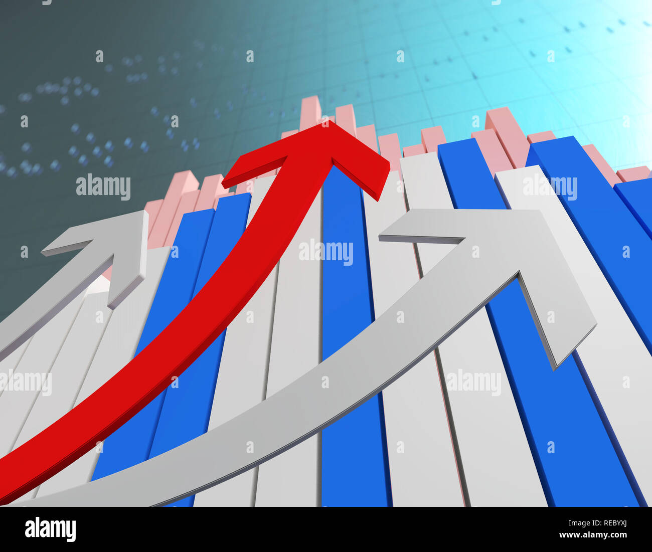 Financial success arrow and histogram, economic development and ...