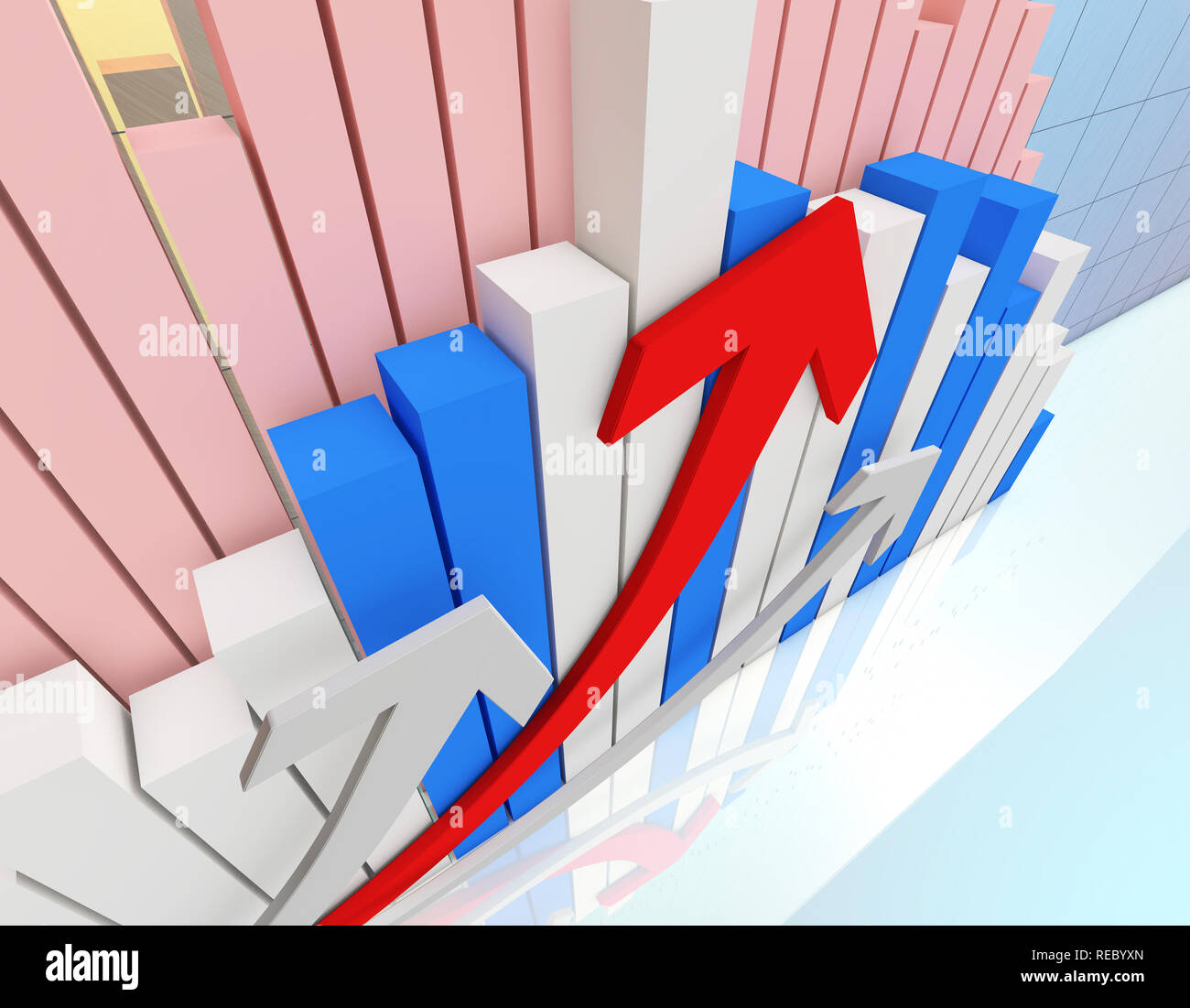 Financial success arrow and histogram, economic development and ...