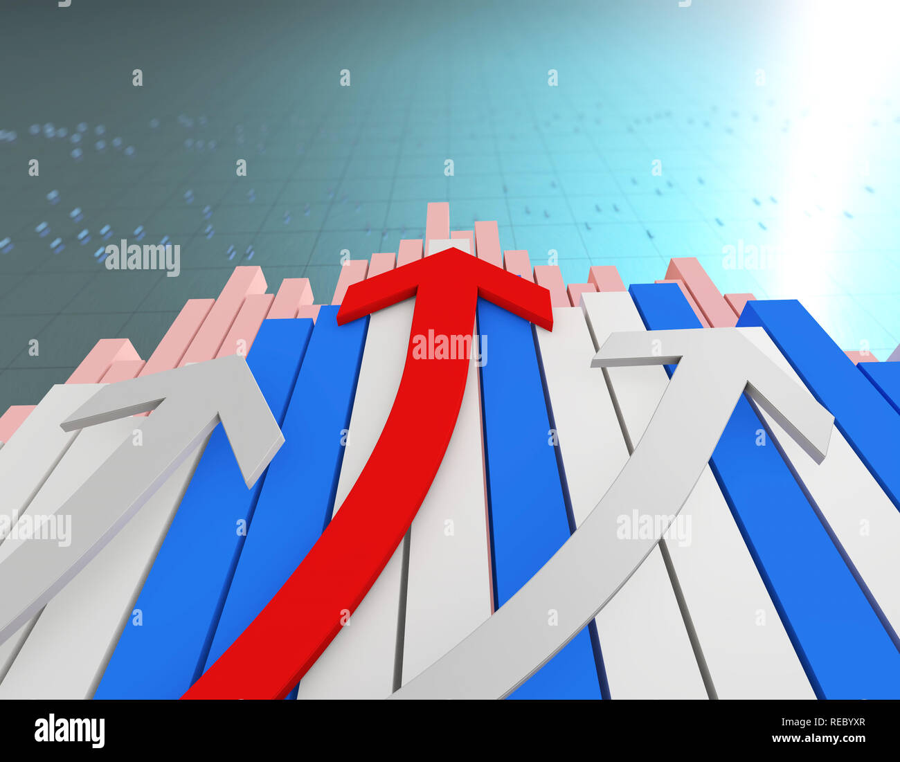 Financial success arrow and histogram, economic development and ...