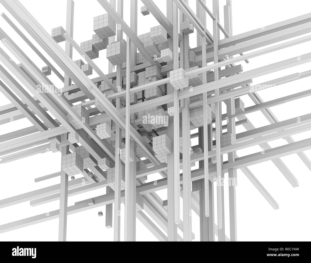 Crossed Cubes, 3D Space Connection, Future Technology Stock Photo - Alamy