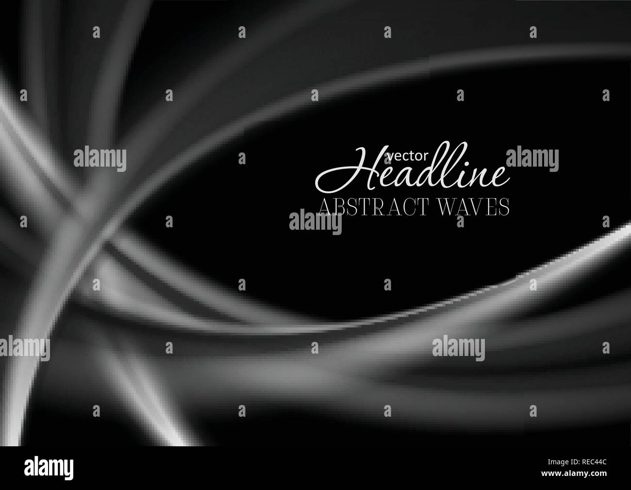 Abstract smooth black wavy vector art background Stock Vector Image ...