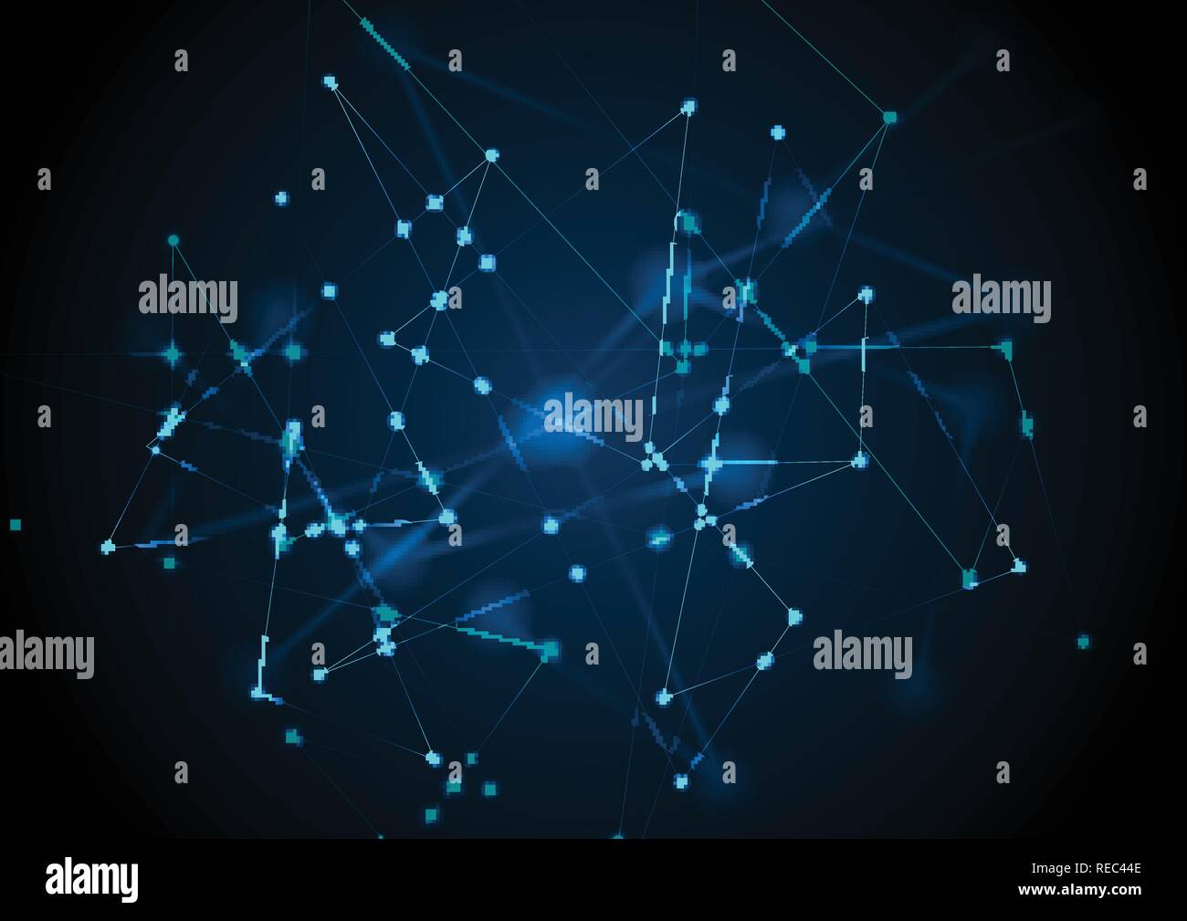 Abstract futuristic communication low poly neon lines background ...