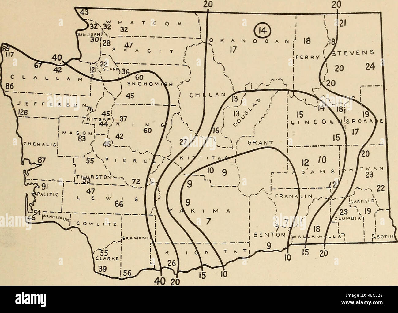 Annual Rainfall Map Washington State