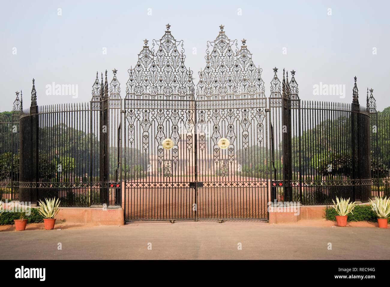 Wrought iron gate, Rashtrapati Bhavan Presidential Palace, Delhi, India ...