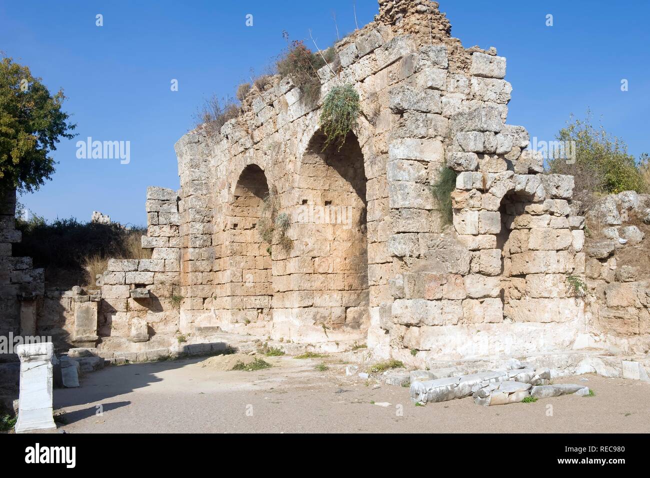 Roman thermae, Perga, Antalya, Turkey Stock Photo - Alamy