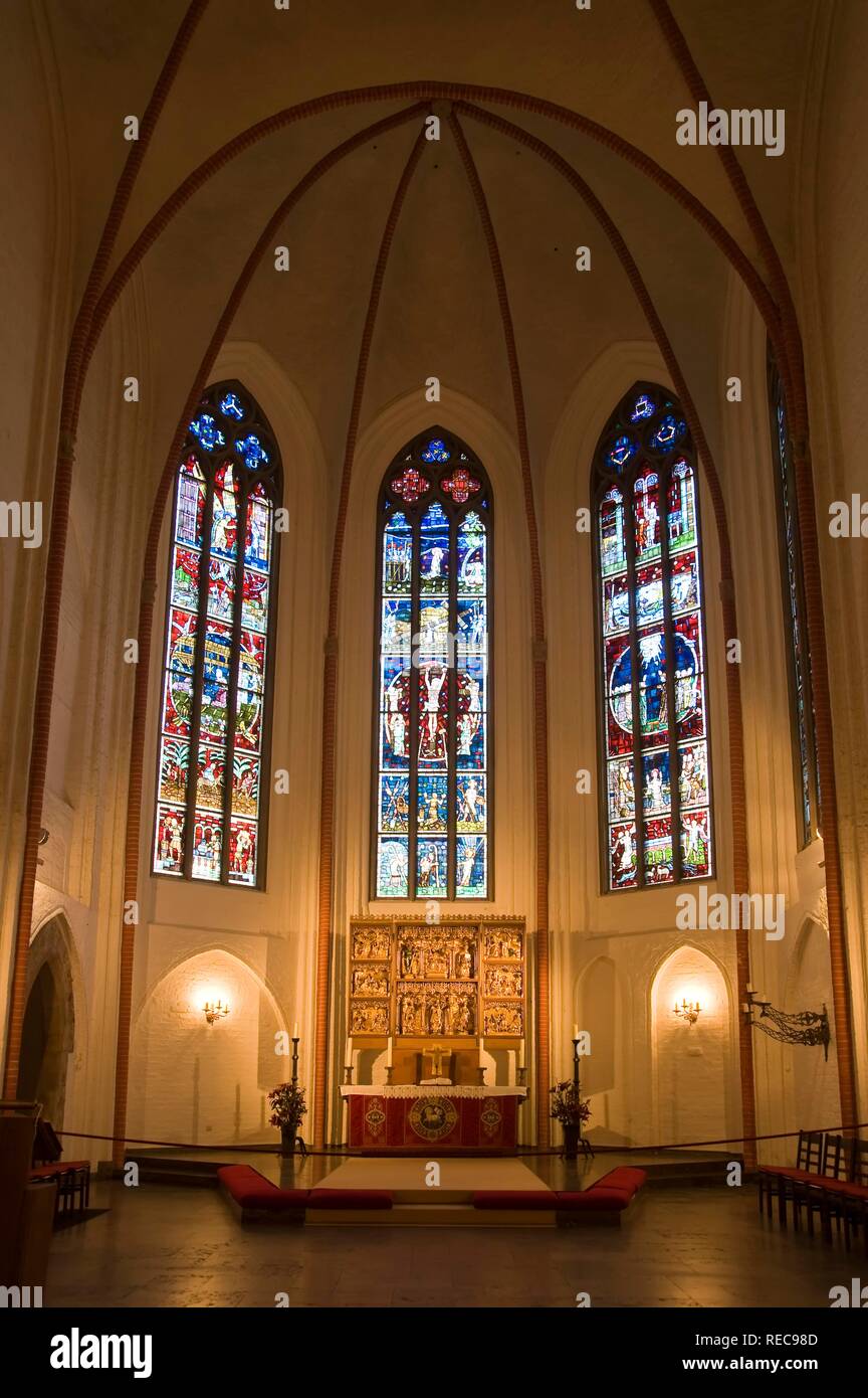 St. Jacobi church, stained-glass windows by Charles Crodel with the ...