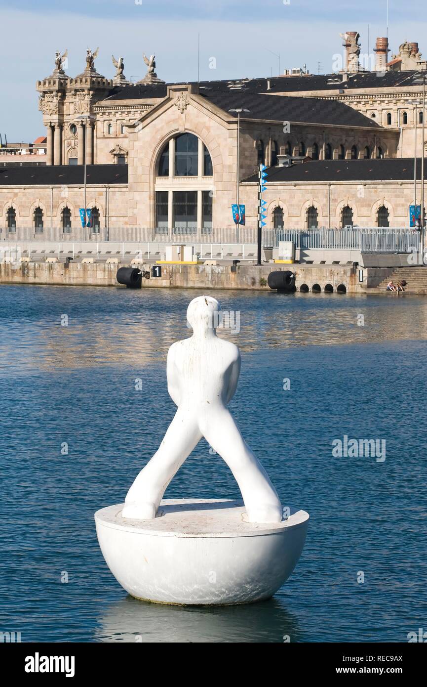 Floating statue, Port Vell, Barcelona, Catalonia, Spain, Europe Stock ...