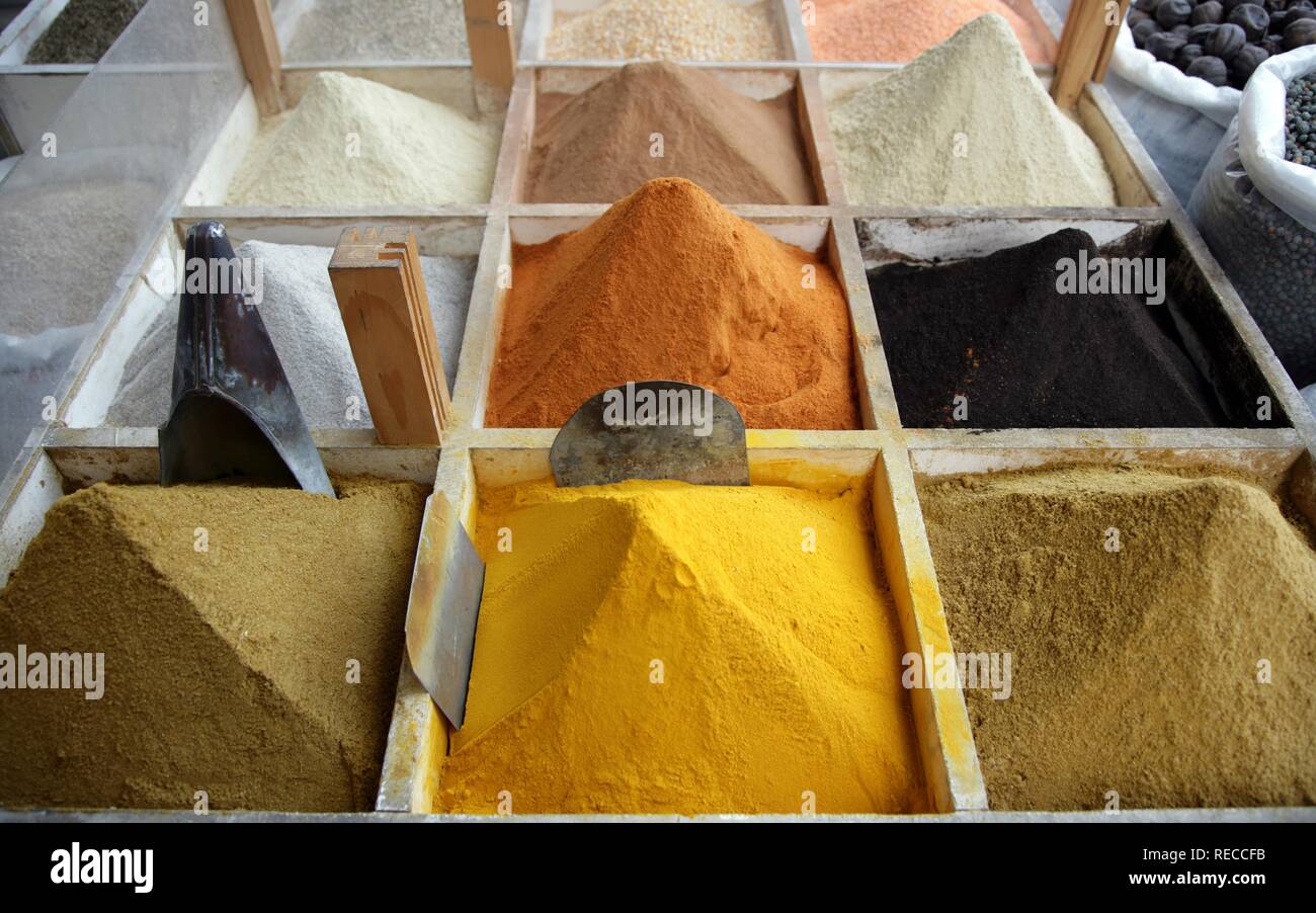 Souq, bazaar, spices, capital Manama, Kingdom of Bahrain, Persian Gulf ...