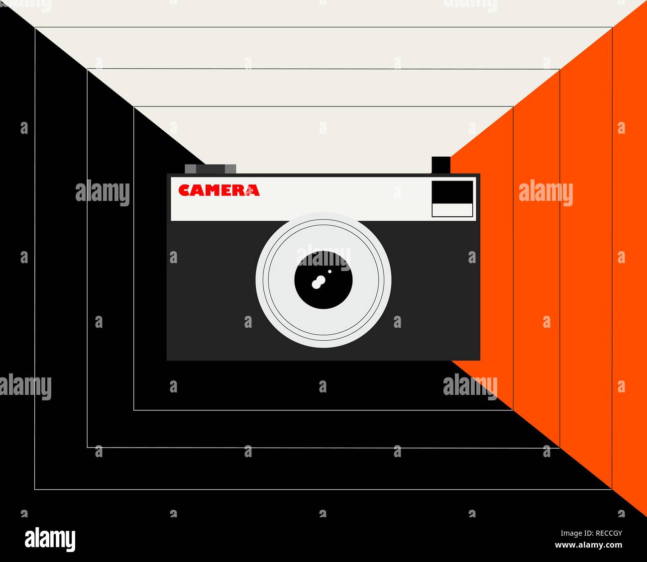 Old film camera on abstract background. Vector Stock Vector Image & Art ...