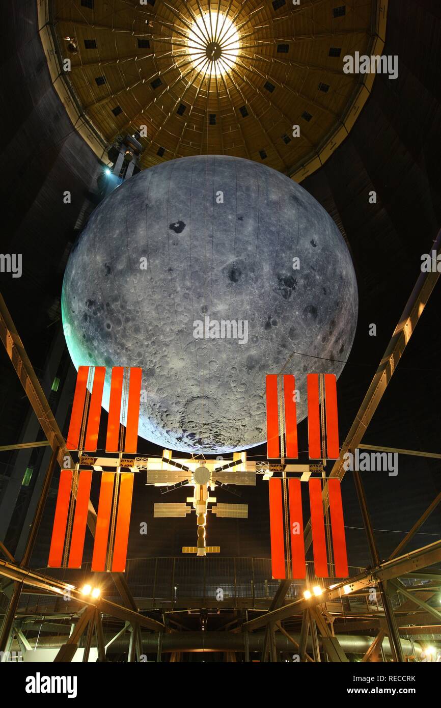 Model of the ISS, International Space Station, and the Moon, Out of ...