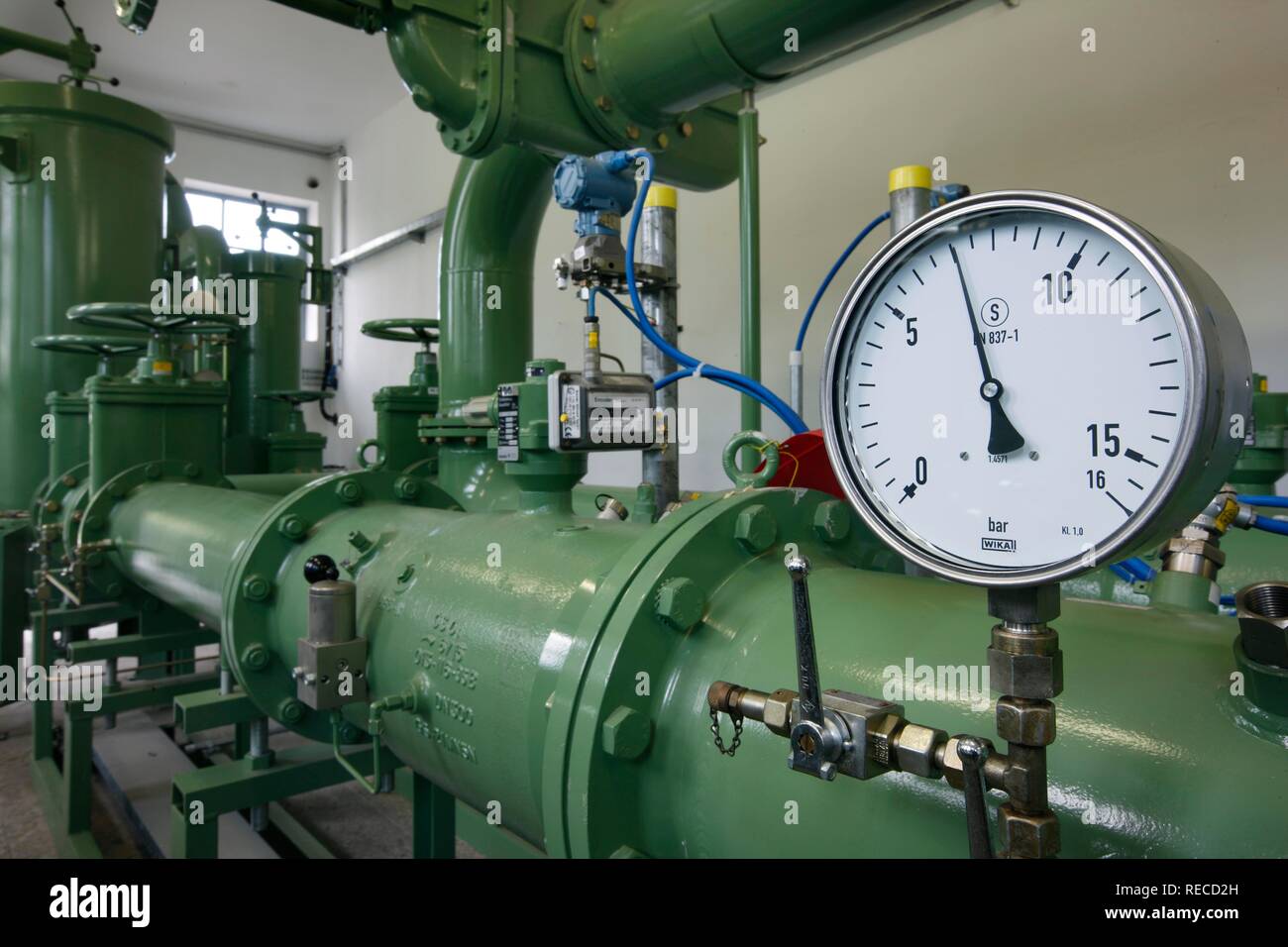 Natural gas transfer station, here natural gas is conducted from the ...