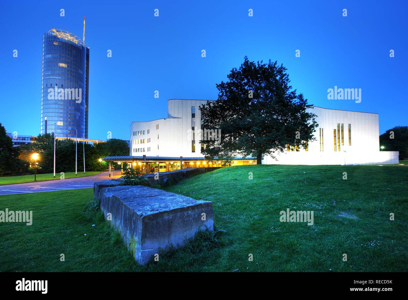 Aalto Theater, opera house, RWE Tower, Essen, North Rhine-Westphalia ...