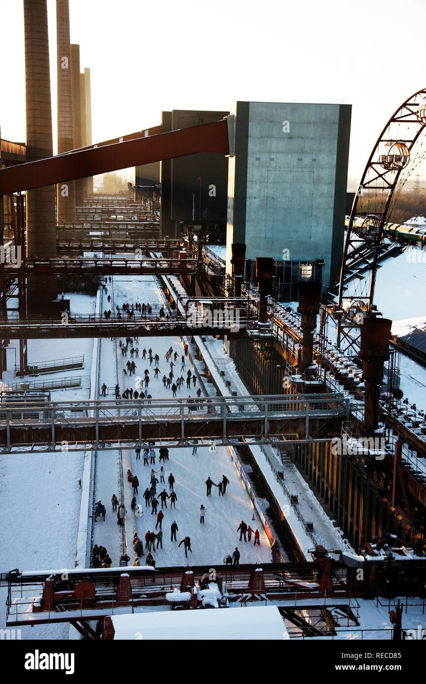 Ice skating rink at the Zollverein coking plant, UNESCO World Cultural ...