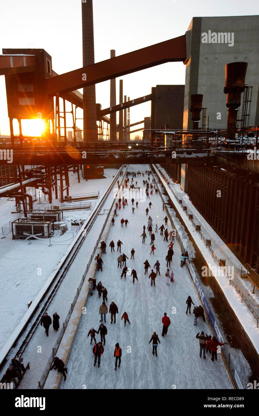 Ice skating rink at the Zollverein coking plant, UNESCO World Cultural ...