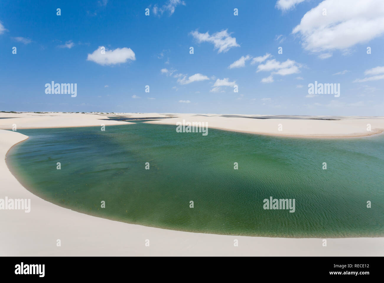 White sand dunes panorama from Lencois Maranhenses National Park ...