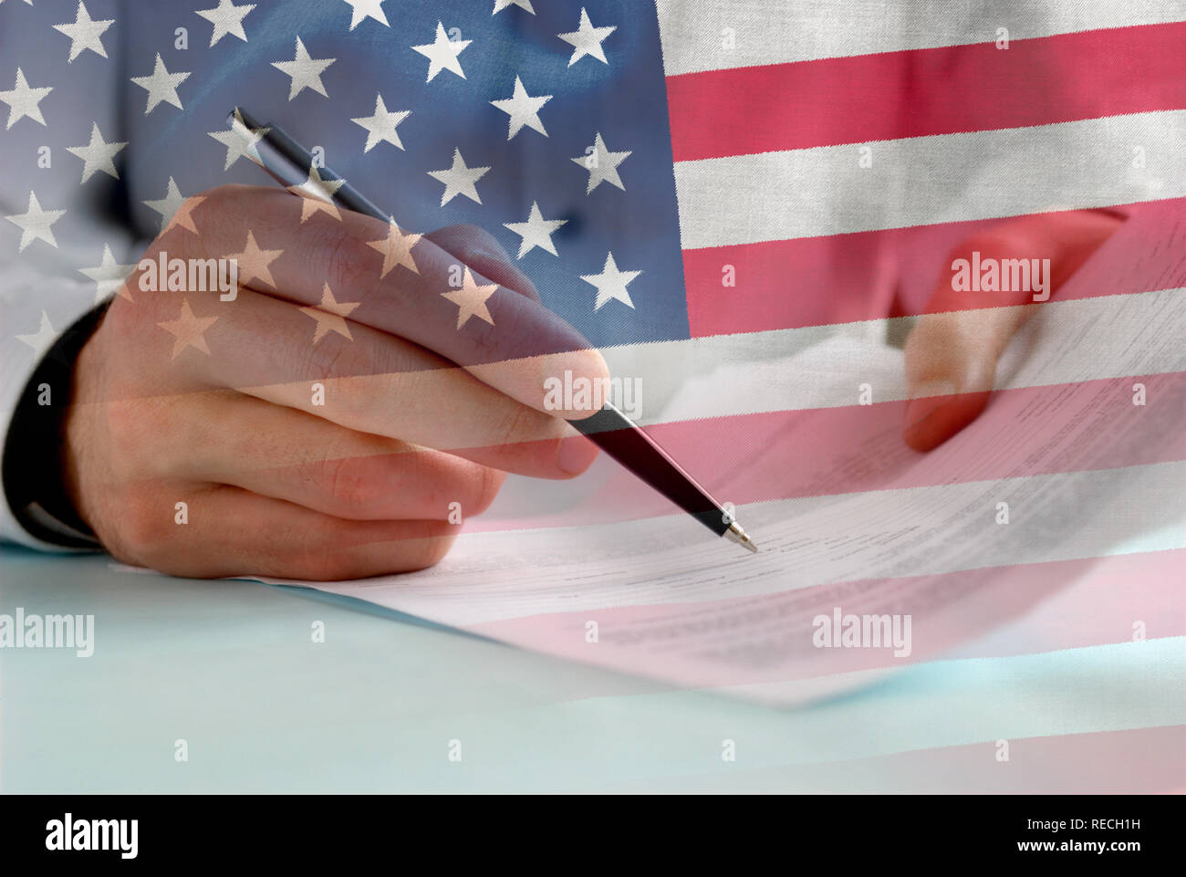 Signing the flag hi-res stock photography and images - Alamy