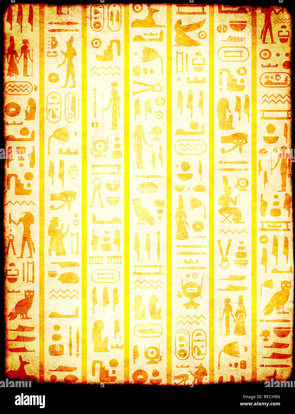 Grunge background with old paper texture and ancient egyptian ...