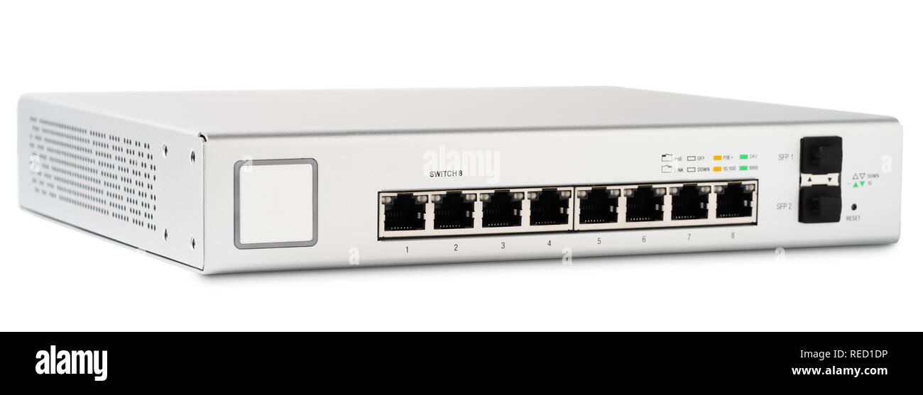 Network switch on white background, isolated Stock Photo - Alamy