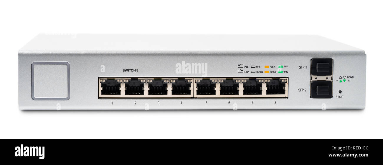 Network switch on white background, isolated Stock Photo - Alamy