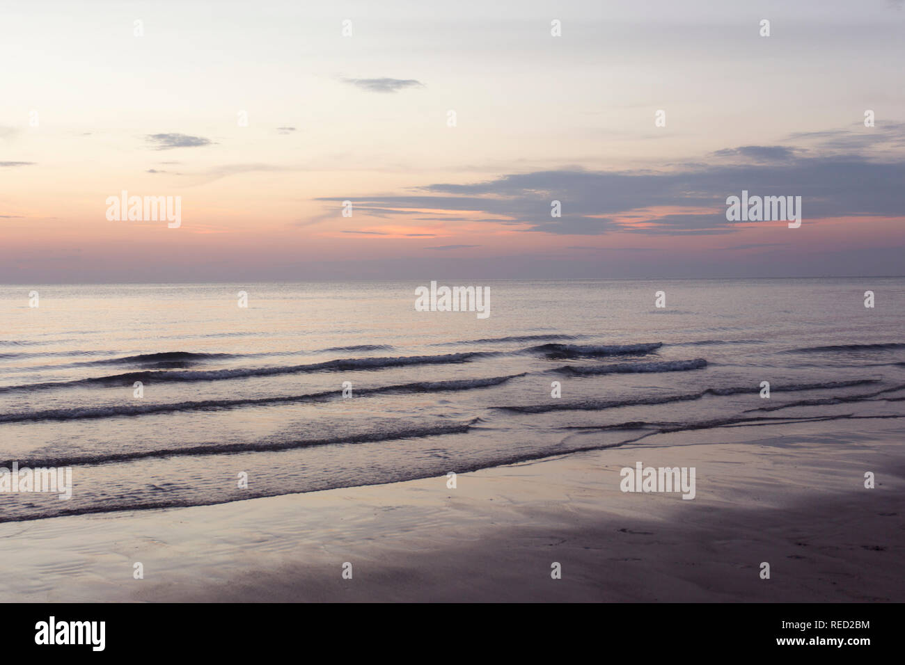 The sea sunset. Pink landscape Stock Photo - Alamy