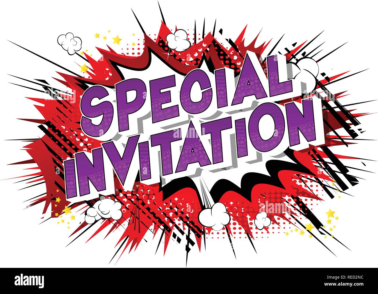 Special Invitation - Vector illustrated comic book style phrase on ...