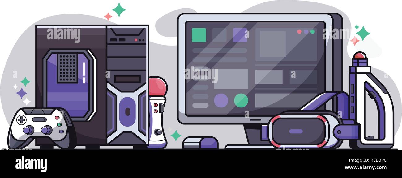 Playing Video Games Concept Stock Vector Image & Art - Alamy