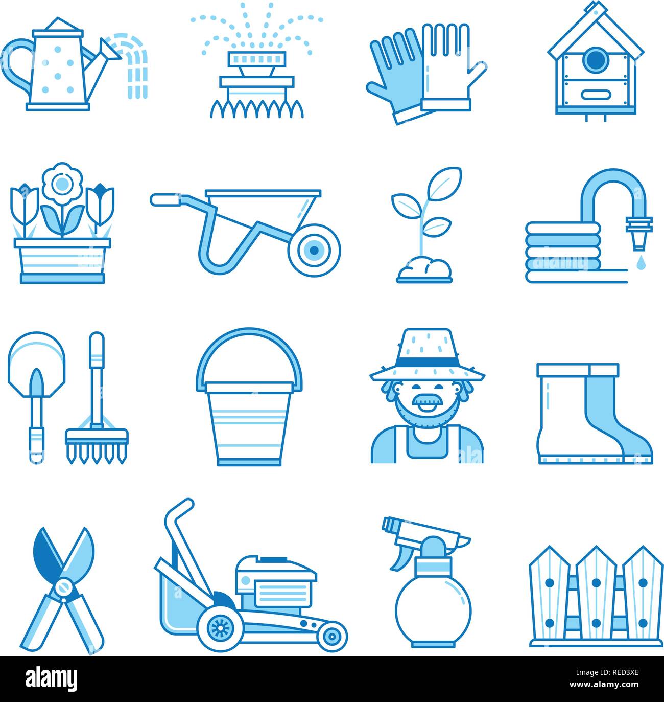 Spring Gardening Icon Set Stock Vector Image & Art - Alamy