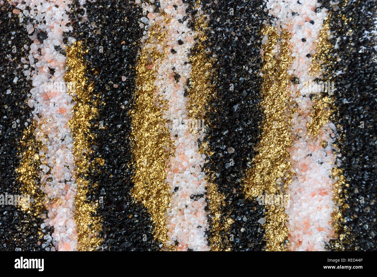 Layered colorful sand pattern. Marble style background. Black, white ...