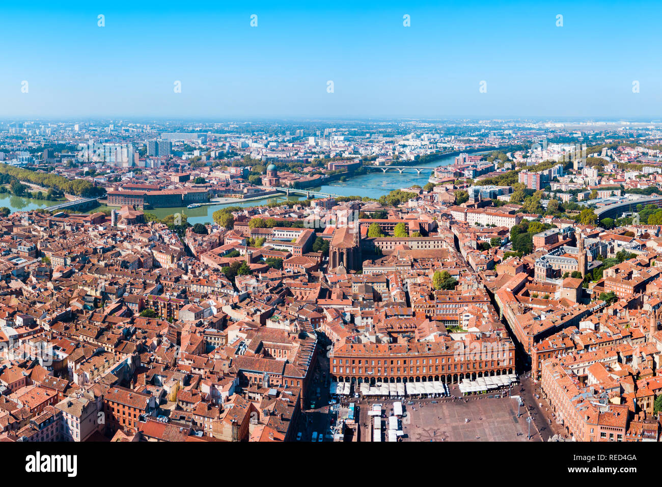 Toulouse aerial panoramic view. Toulouse is the capital of Haute ...