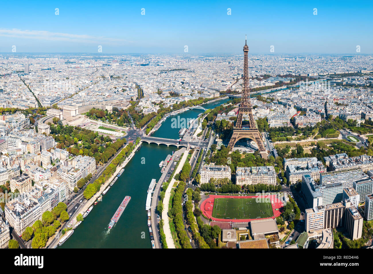 Paris city aerial panoramic view. Paris is the capital and most ...