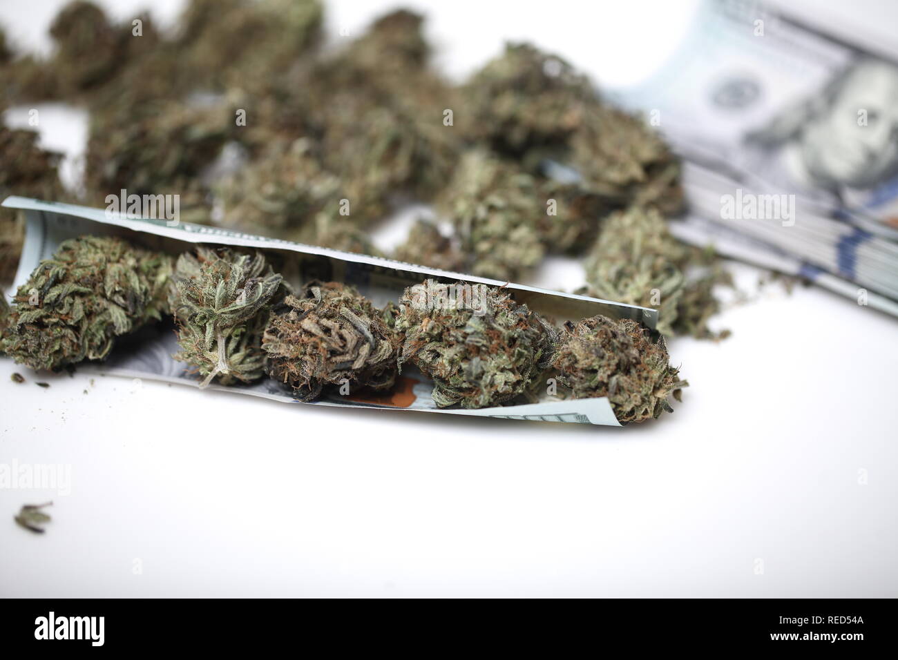 cannabis business concept. Medical Marijuana and Money Stock Photo - Alamy
