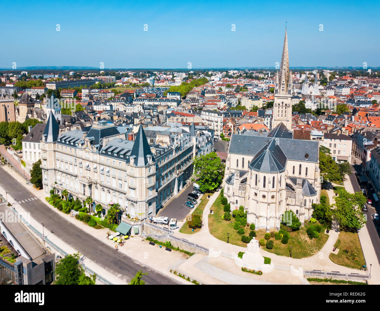 Paroisse Eglise Saint Martin aerial panoramic view, a catholic church ...