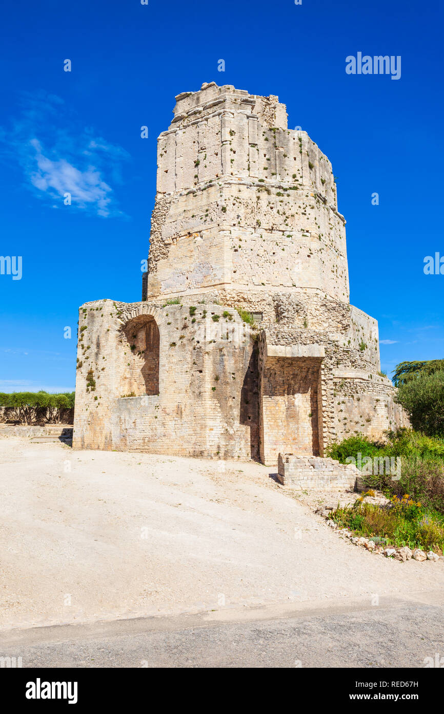La tour Magne Tower is a roman monument located in Nimes city in ...