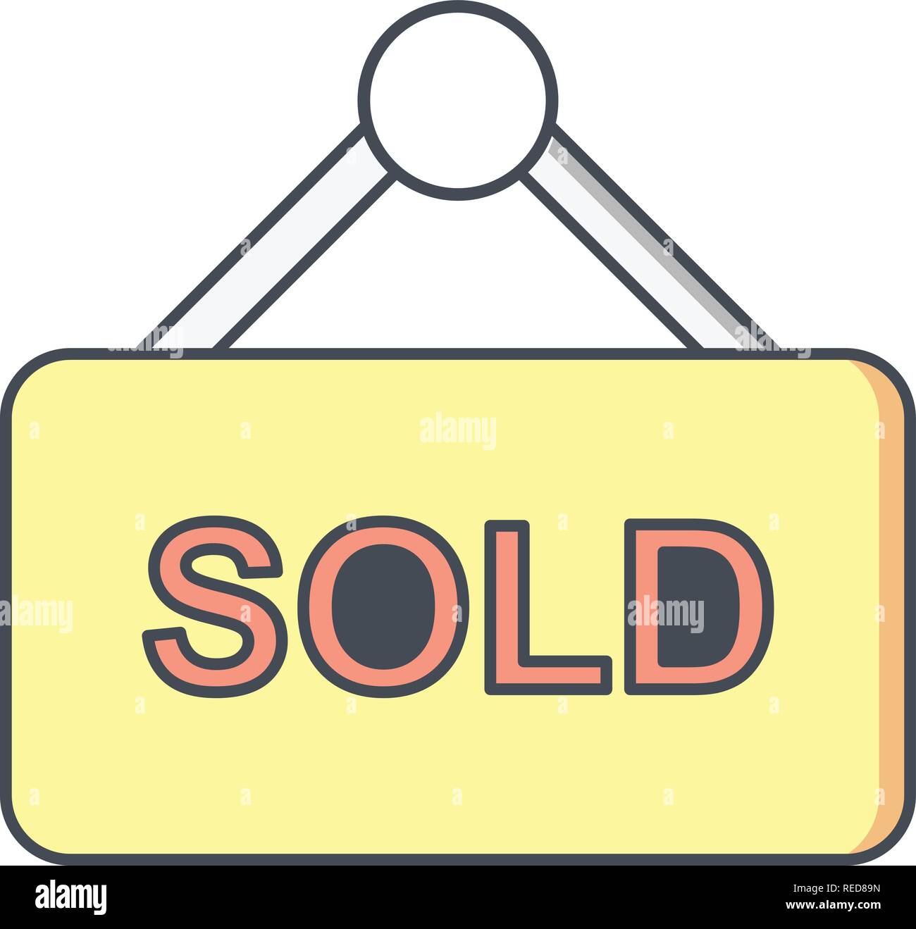 Sold Vector Icon Sign Icon Vector Illustration For Personal And ...