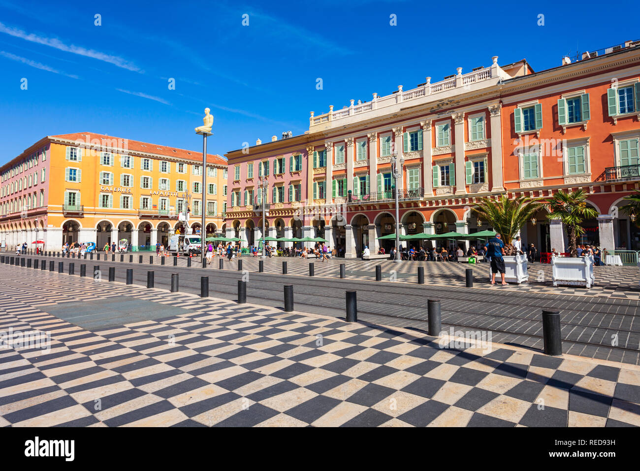 NICE, FRANCE - SEPTEMBER 27, 2018: Place Massena square in Nice city ...