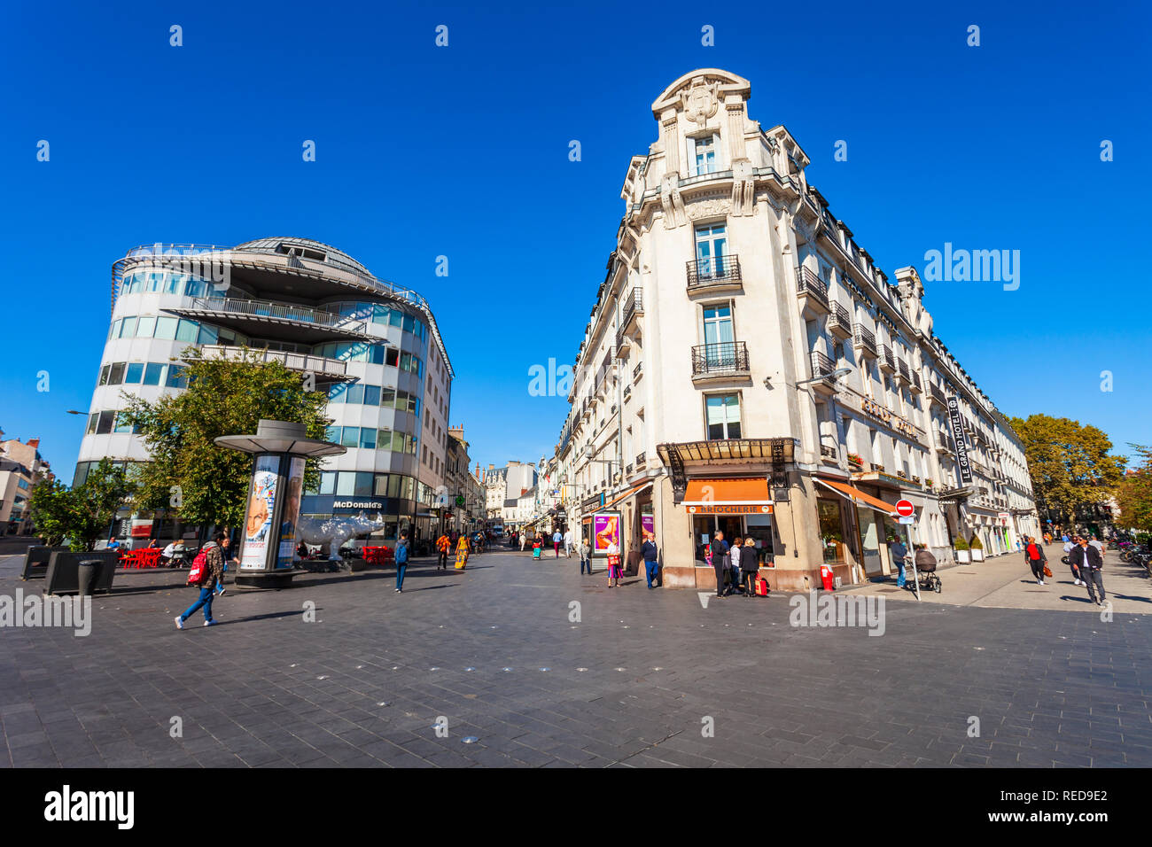 TOURS, FRANCE - SEPTEMBER 15, 2018: Street in the Tours city, Loire ...