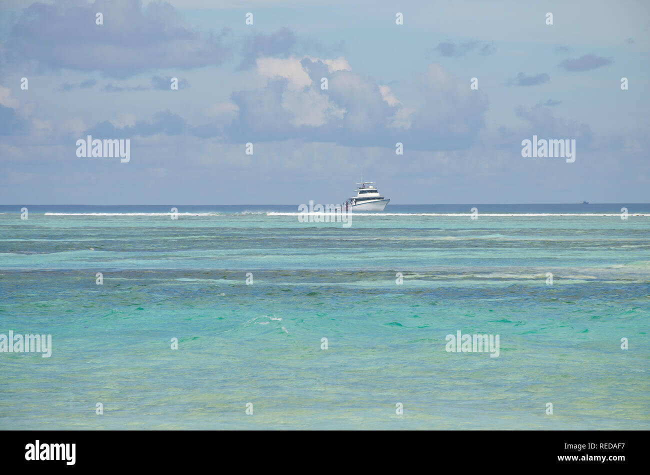 The landscape water turquoise of the Indian Ocean the island of ...