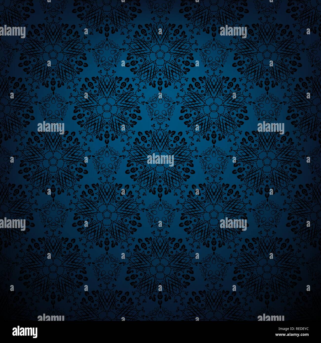 Ornamental seamless pattern. Blue Dark gothic style Stock Vector Image ...