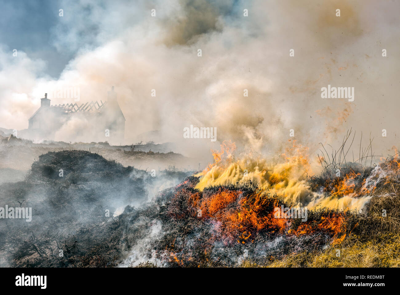 Heather Burning On Moors High Resolution Stock Photography and Images ...