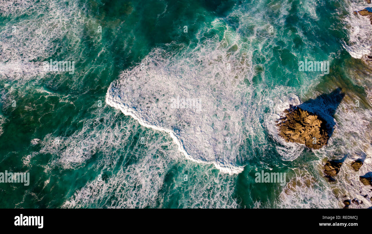 Beautiful aerial view of the coast with natural textures and colors ...