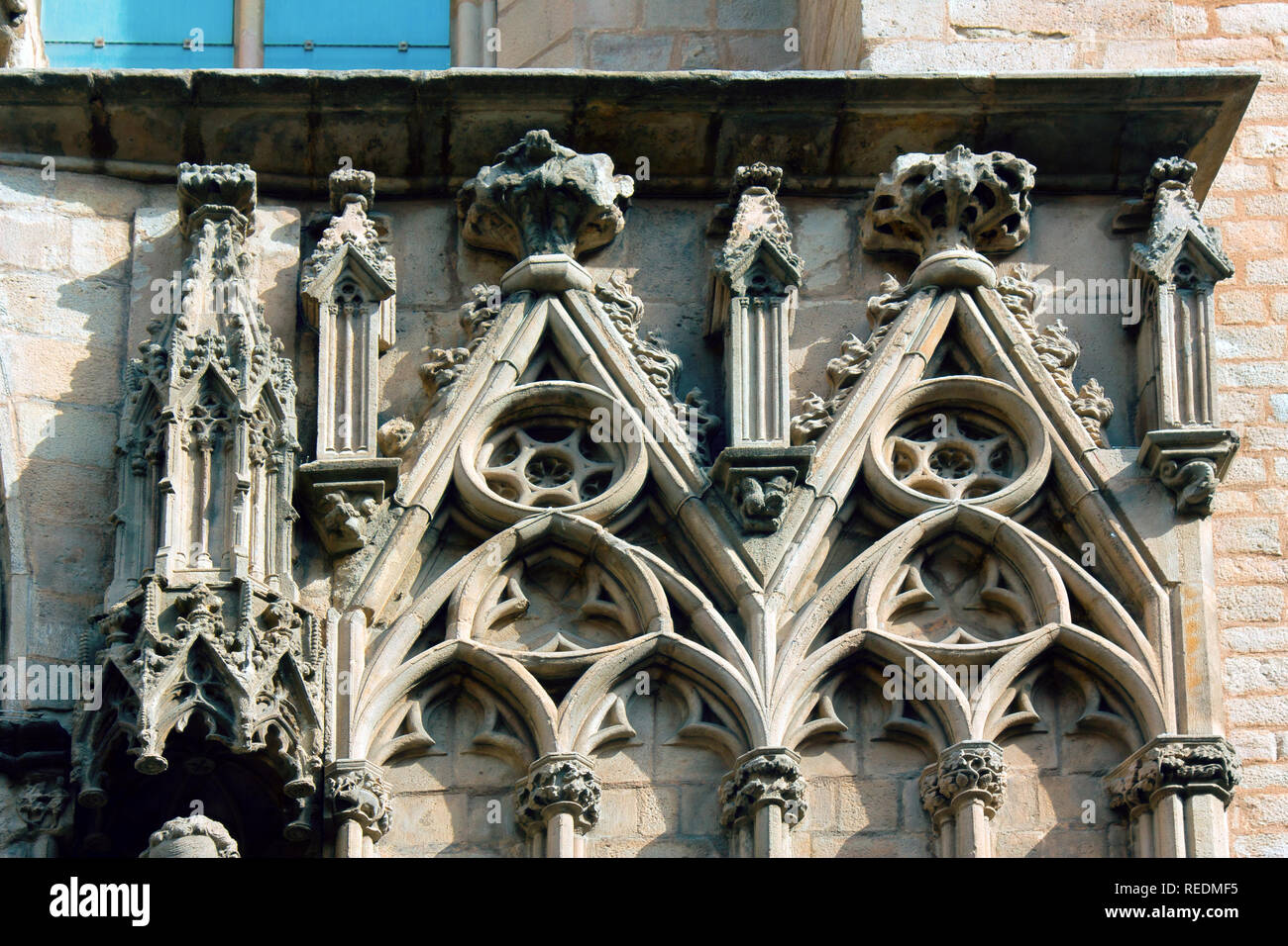 Stone decorative masverk in ancient Cathedral. Blind Windows of the ...