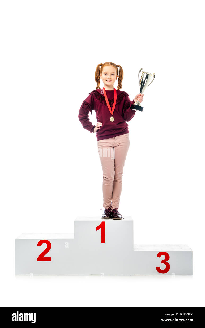 Child podium trophy hi-res stock photography and images - Alamy